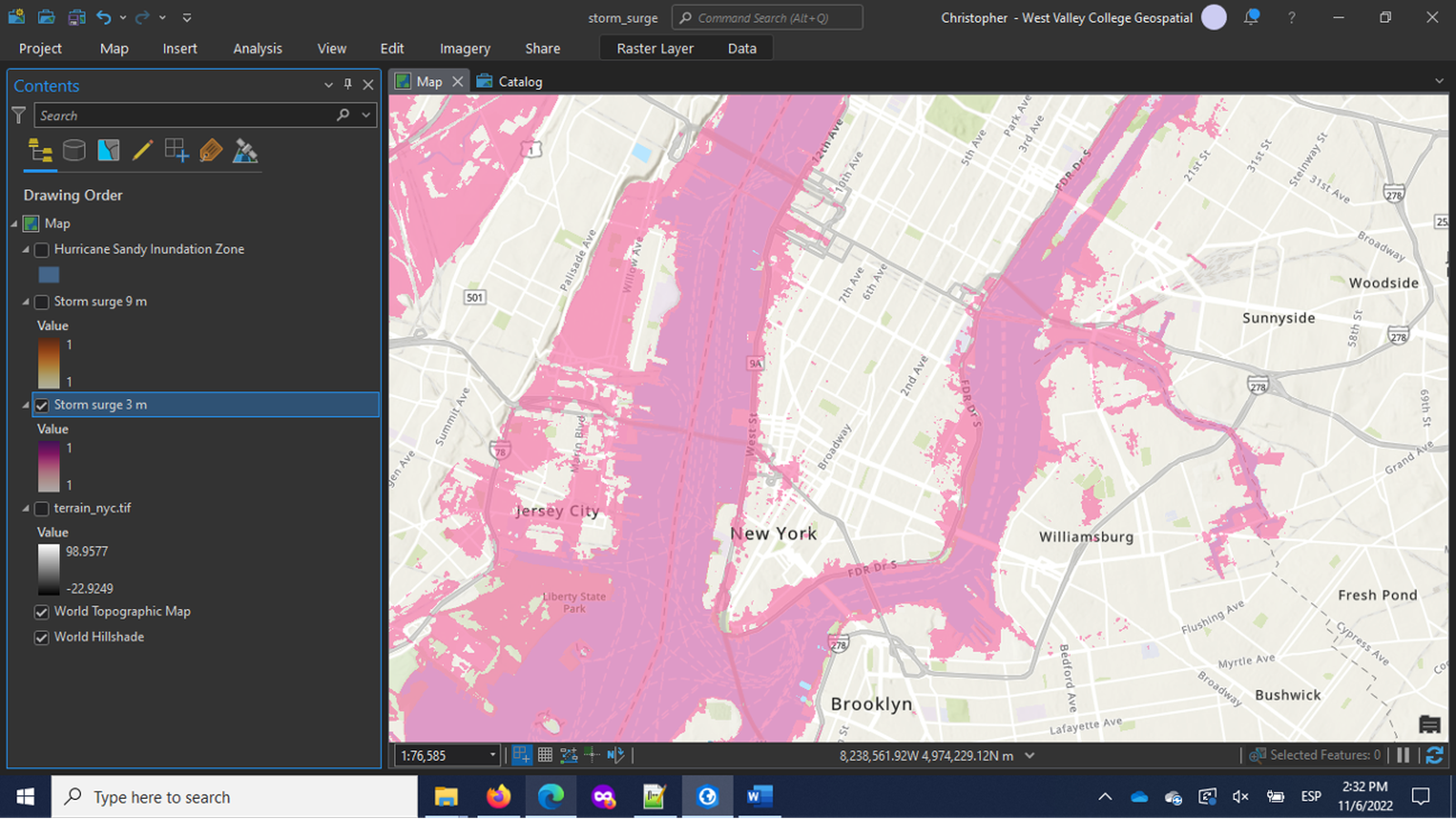 Map Hurricane Storm Surge, New York City · portfolio